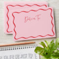 Modern Pink and Red Wavy Frame Wedding Envelope | Zazzle
