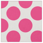 White and Coral Pink Polka Dot Pattern Fabric | Zazzle