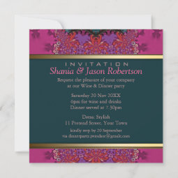 Modern Pink Batik Dinner Party Invitation | Zazzle