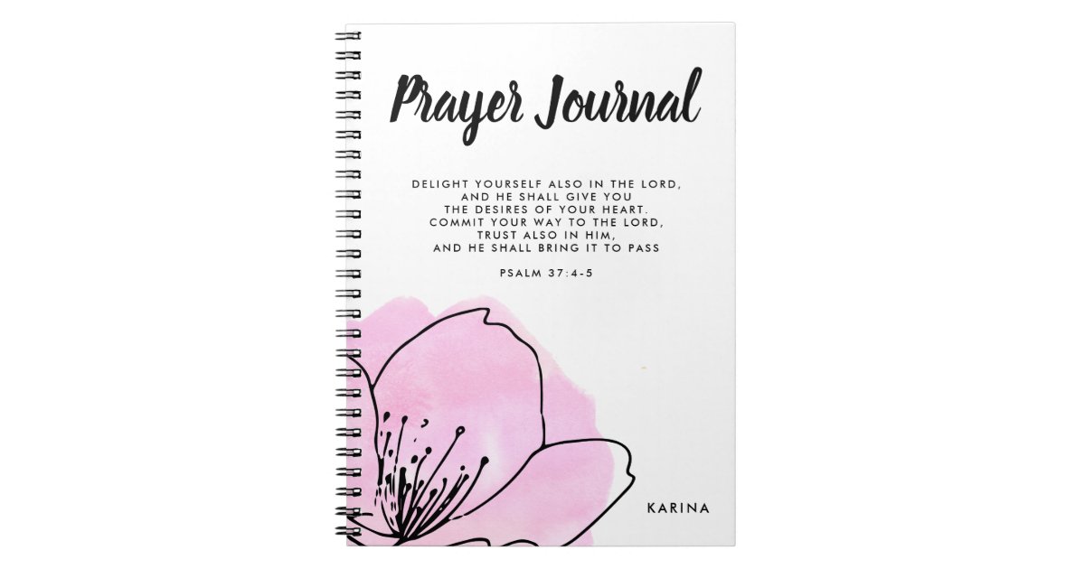 Modern Pink & Black Personalized Prayer Journal | Zazzle