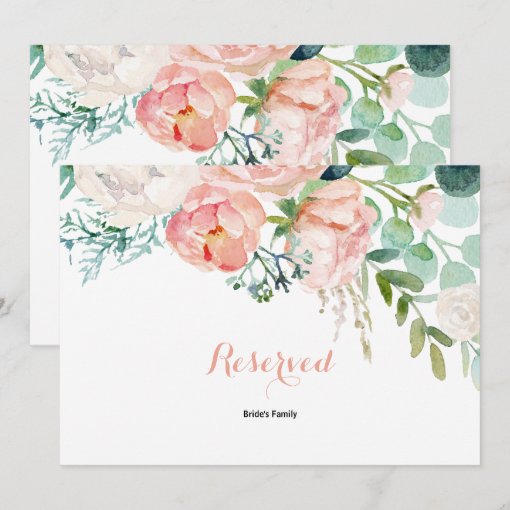 Modern Pink Blush Tropical Floral Reserved Sign | Zazzle