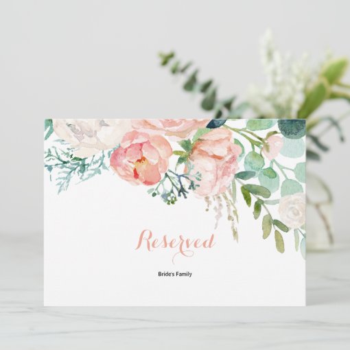 Modern Pink Blush Tropical Floral Reserved Sign | Zazzle