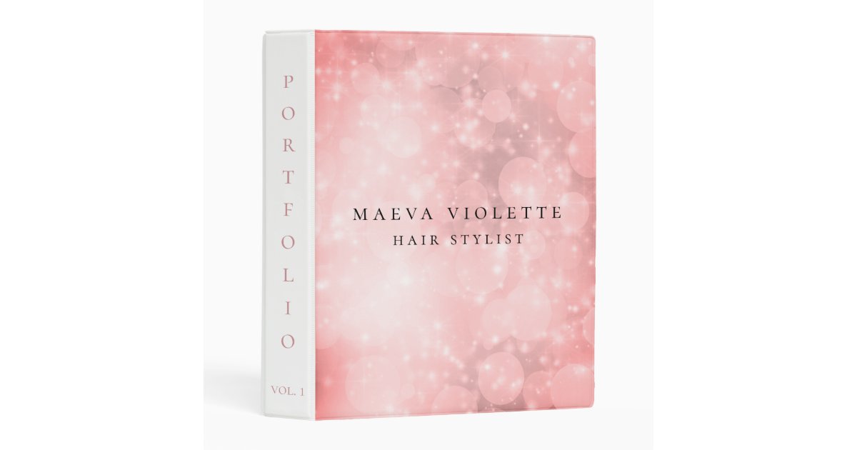 Modern Pink Bokeh Mini Binder | Zazzle