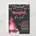 Modern Pink Bonfire Invitation - Bonfire Bash | Zazzle