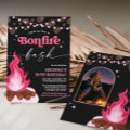 Modern Pink Bonfire Invitation - Bonfire Bash | Zazzle