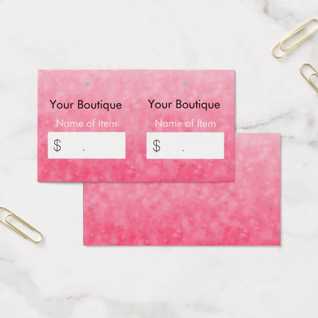 Modern Pink Boutique Hang Tags Soft and Chic | Zazzle
