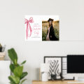 Modern Pink Bow Coquette Graduation Party Welcome Poster | Zazzle