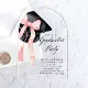 Modern Pink Bow Graduation Cap Arch Acrylic Invitations | Zazzle