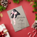 Modern Pink Bow Graduation Cap Arch Acrylic Invitations | Zazzle