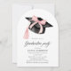 Modern Pink Bow Graduation Cap Graduation Arched Invitation | Zazzle