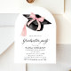 Modern Pink Bow Graduation Cap Graduation Arched Invitation | Zazzle