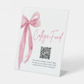 Modern Pink Bow QR Code College Fund Graduation Pedestal Sign | Zazzle