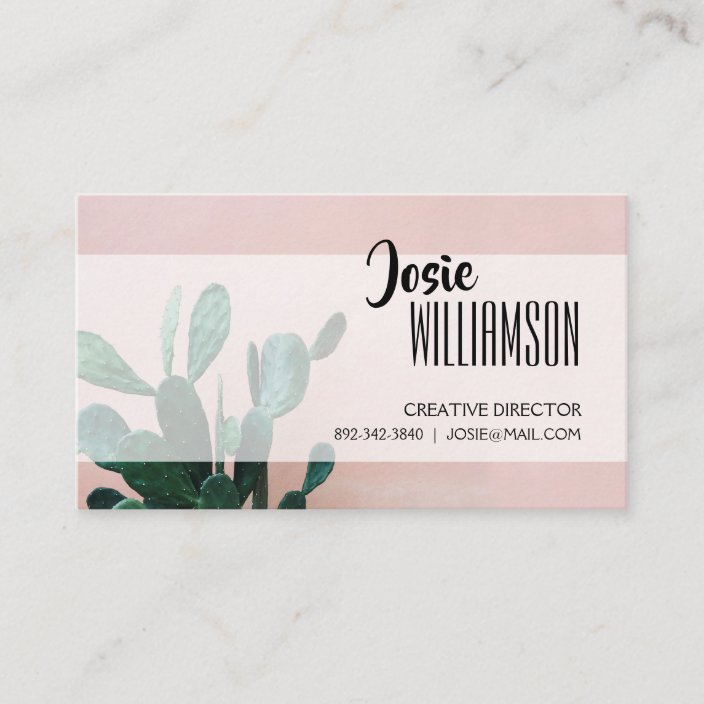 Modern Pink Cactus Business Card | Zazzle.com