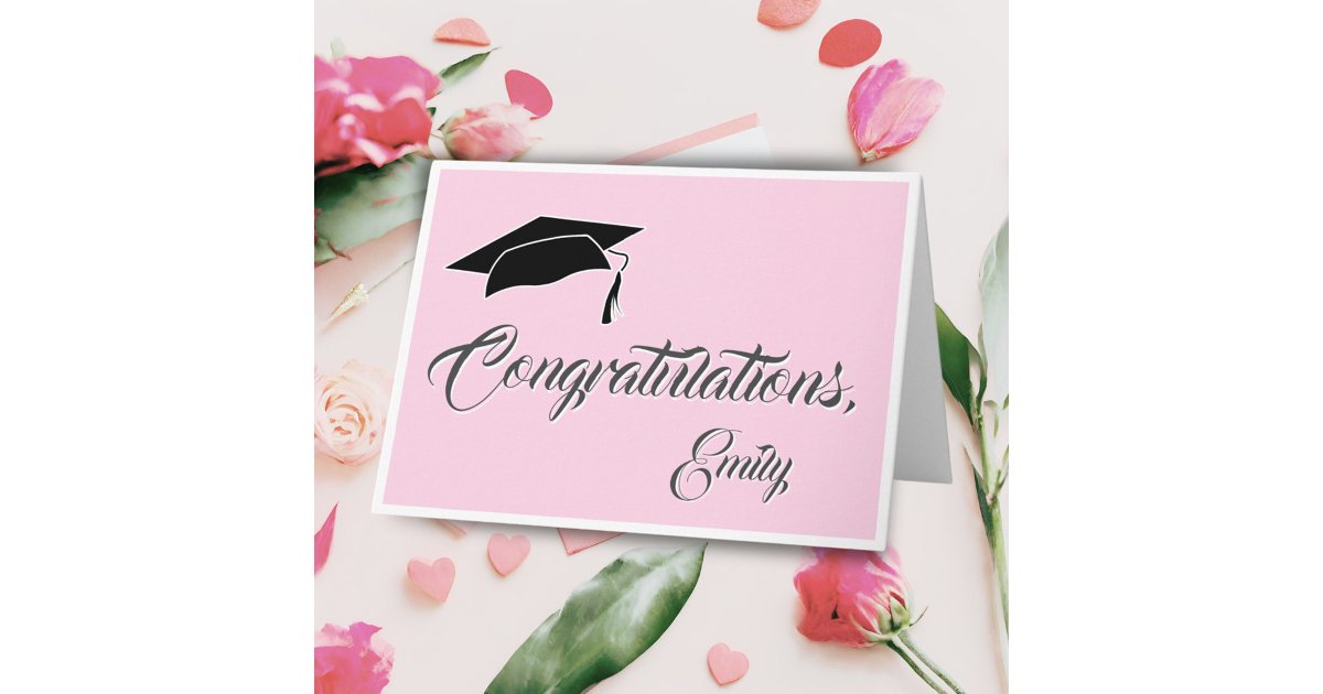 Modern Pink Congratulations Graduation Card | Zazzle