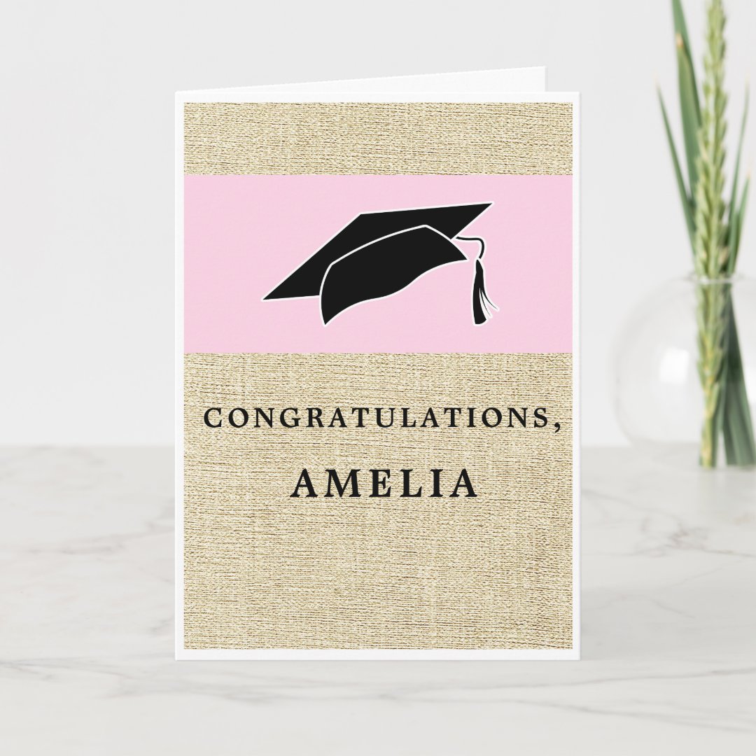 Modern Pink Congratulations Rustic Graduation Card | Zazzle