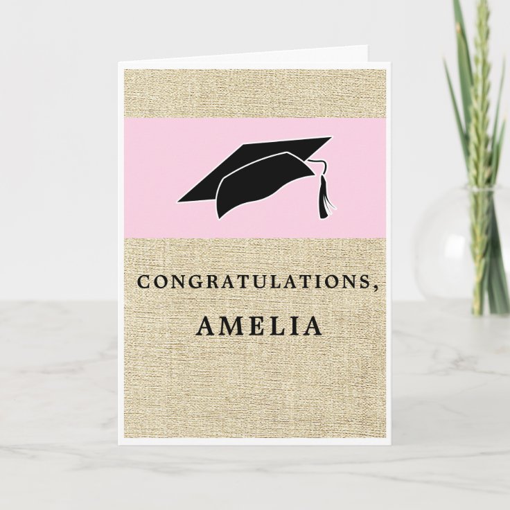 Modern Pink Congratulations Rustic Graduation Card | Zazzle