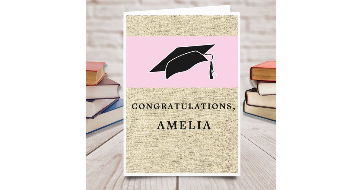 Modern Pink Congratulations Rustic Graduation Card | Zazzle