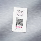 Modern Pink Connect With Us QR Code Social Media Business Card Magnet ...