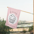 Modern Pink Cupcake We Are Open Bakery Sign Flag | Zazzle