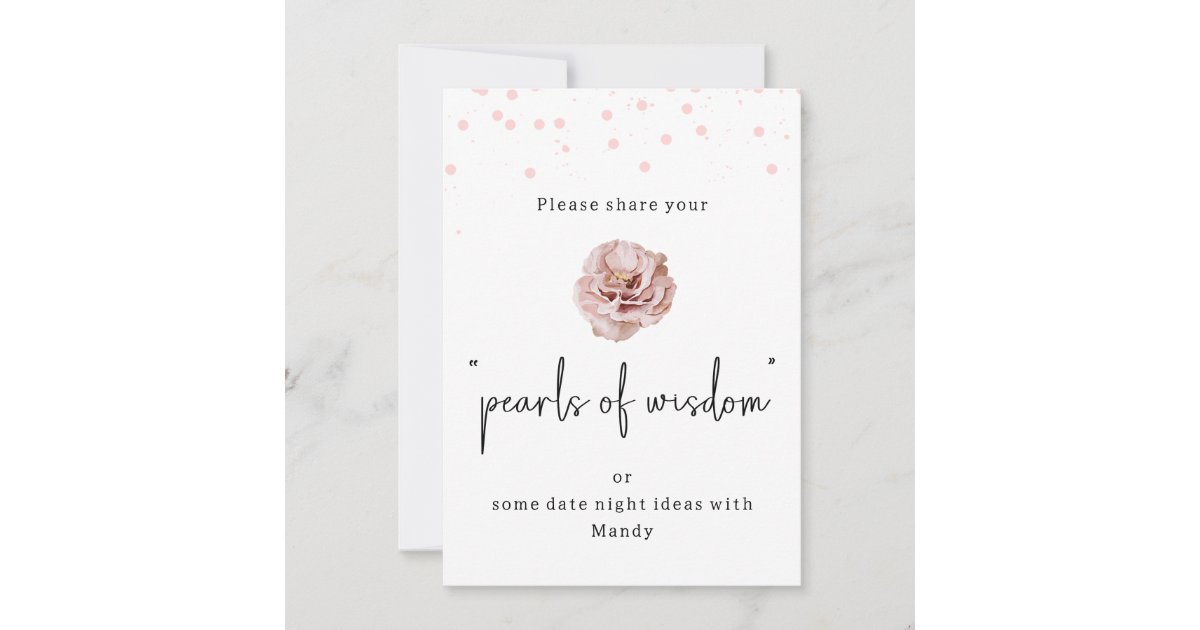 Modern Pink Dots Pearls of Wisdom Sign Invitation | Zazzle