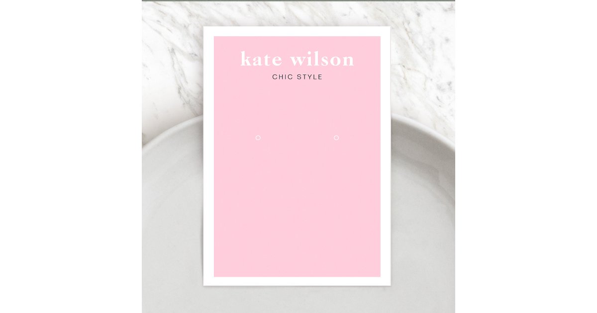 Modern Pink Earring Display Card | Zazzle