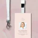 Modern Pink Employee Business Logo QR Code Photo Badge | Zazzle
