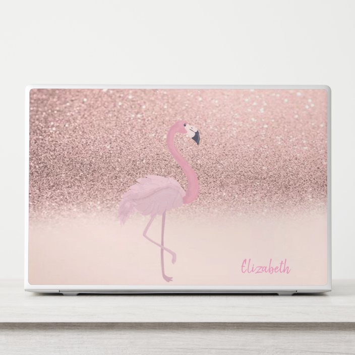 Modern Pink Flamingo Rose Gold Glitter Ombre HP Laptop Skin | Zazzle.com