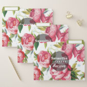 Modern Pink Floral Personalized Recipe File Folder | Zazzle