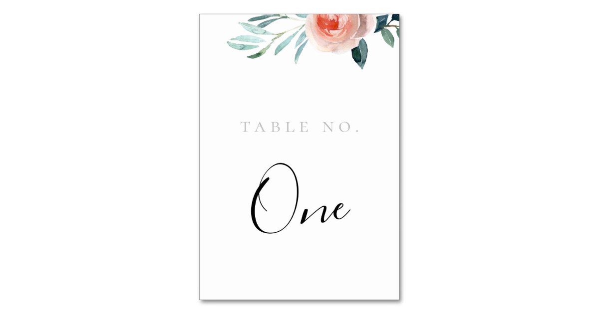 Modern Pink Floral Table Number | Zazzle