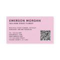 Modern Pink Flowers QR Code Florist Business Card | Zazzle