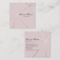 ~* Modern Pink Geometric Trendy . Rose Gold Foil Square Business Card ...