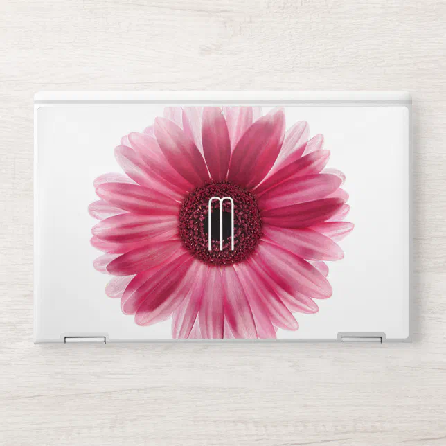 Modern Pink Gerbera Daisy Floral HP Laptop Skin | Zazzle