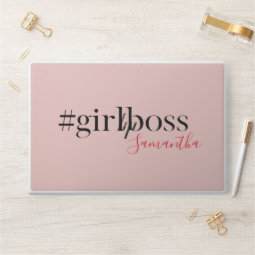 Modern Pink Girl Boss & Name | best Girly Gift HP Laptop Skin | Zazzle