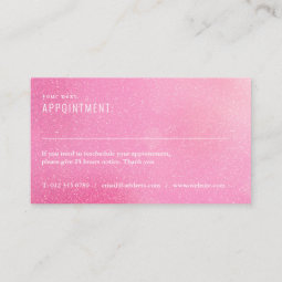 Modern Pink Glitter Appointment Reminder Card | Zazzle
