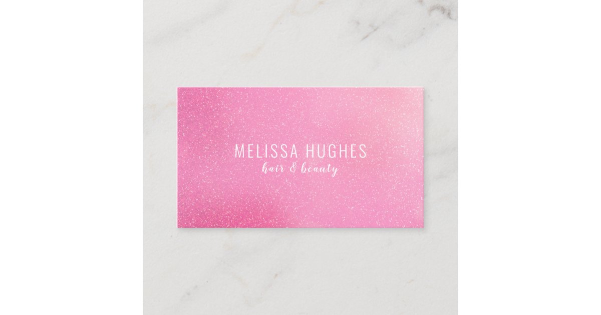 Modern Pink Glitter Appointment Reminder Card | Zazzle