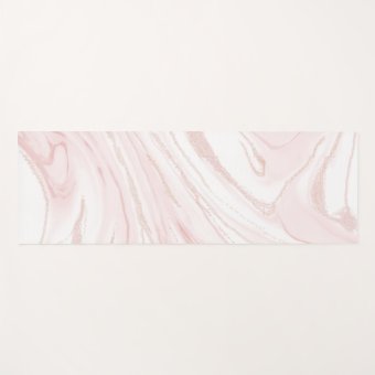Modern Pink Glitter Marble Yoga Mat | Zazzle