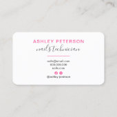 Modern pink glitter ombre nails technician script business card | Zazzle