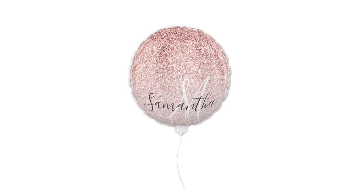 Modern Pink Glitter Sparkles Personalized Name Balloon | Zazzle