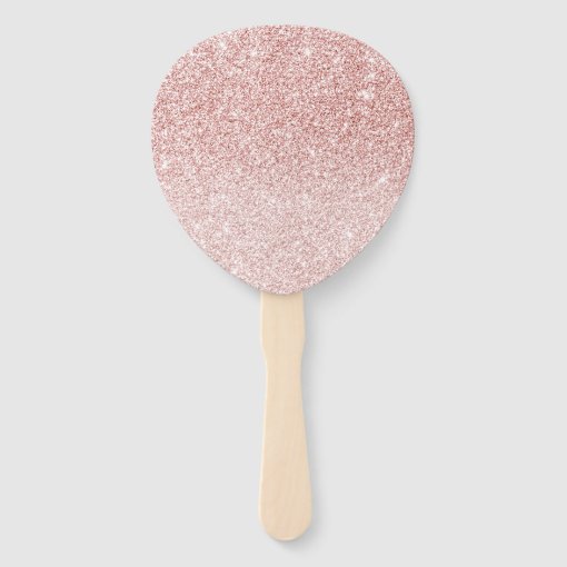 Modern Pink Glitter Sparkles Personalized Name Hand Fan | Zazzle