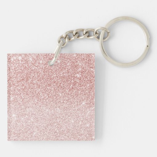 Modern Pink Glitter Sparkles Personalized Name Keychain | Zazzle