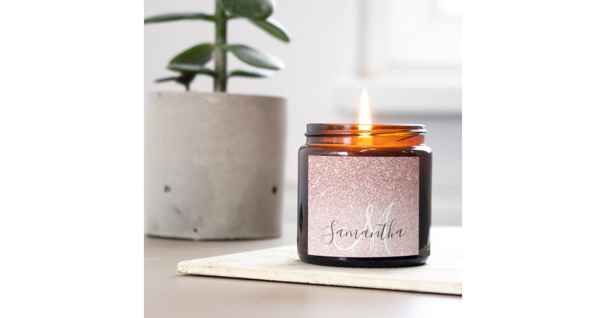 Modern Pink Glitter Sparkles Personalized Name Square Sticker | Zazzle