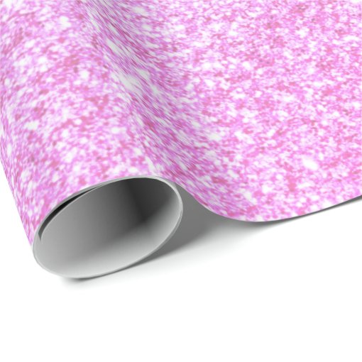 Modern Pink Glitter Sparkles Personalized Name Wrapping Paper | Zazzle