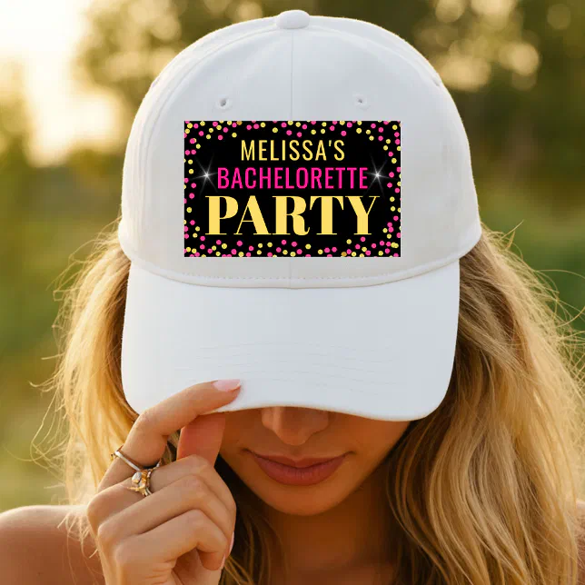 Modern Pink & Gold Bachelorette Party 47 Brand Hat | Zazzle