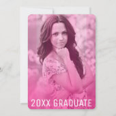 Modern Pink Graduation Party Graduate Photo Invitation | Zazzle