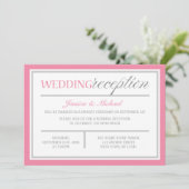 Modern Pink & Gray Wedding Reception Invitation | Zazzle