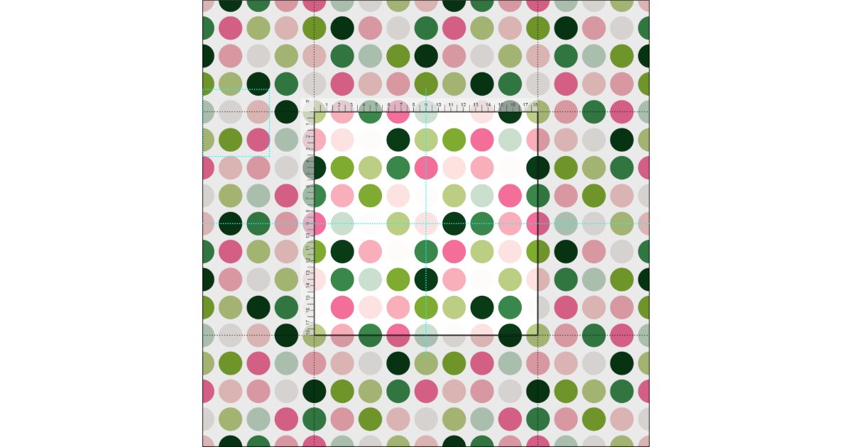 Modern pink green polka dots pattern monogram fabric | Zazzle