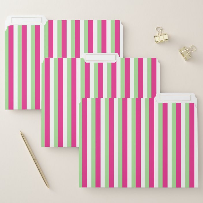 Modern pink green white striped geometric pattern file folder | Zazzle.com