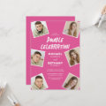 Modern Pink Joint Photo Birthday Party Invitation | Zazzle
