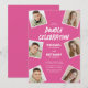 Modern Pink Joint Photo Birthday Party Invitation | Zazzle
