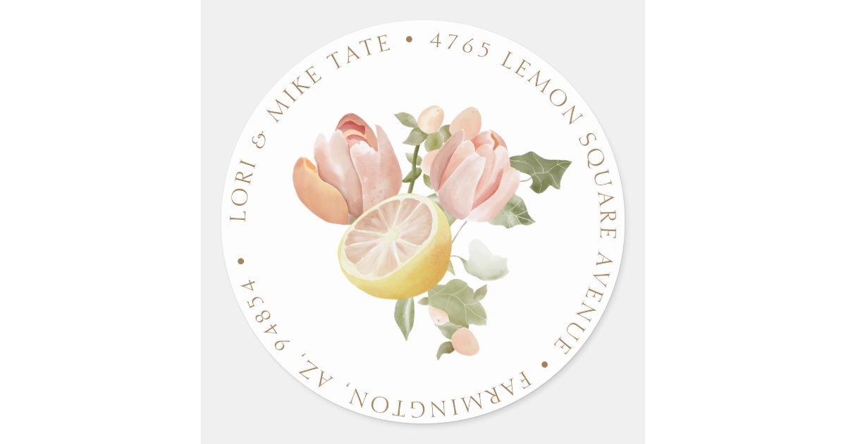 Modern Pink Lemonade Summer Citrus Return Labels | Zazzle